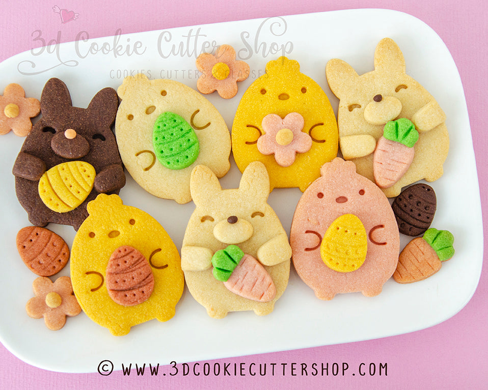 Hugging Chick & Bunny IMPRINT Cookie Cutter Set + COOKIE RECIPE | Bisc ...