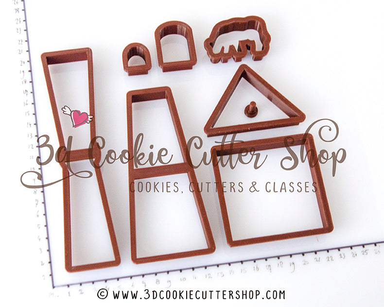 3D Gingerbread Windmill Cookie Cutter Set | Fondant Cutters | Clay Cut ...