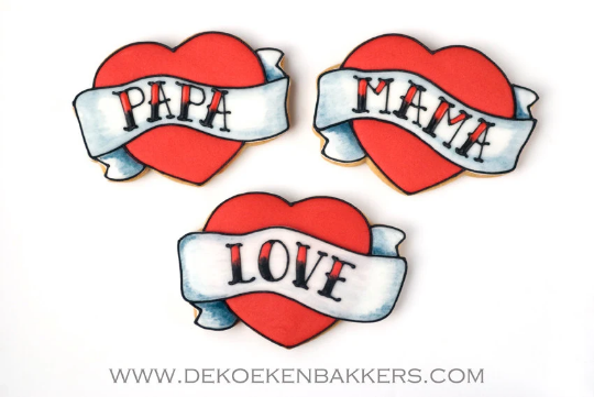 Vintage Tattoo Heart Cookie Cutter | Biscuit - Fondant - Clay Cutter ...